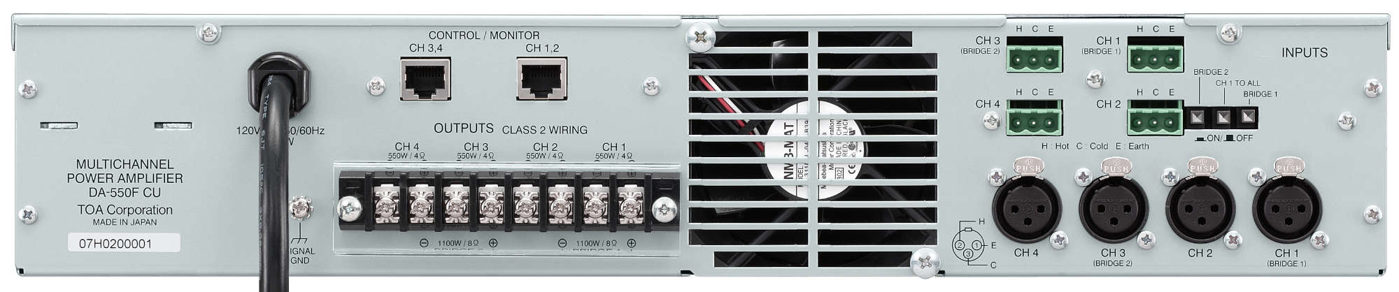 DA-550F | Multi-Channel Power Amplifier | Products | TOA (Hong Kong ...